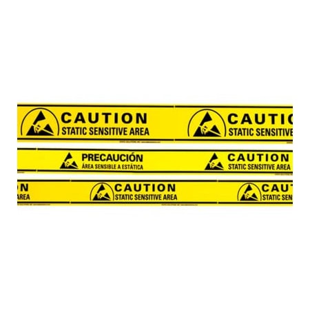 Static Solutions Inc Static Solutions ESD Sensitive Aisle Warning Tape, 2" x 36 Yards, Yellow AT ...